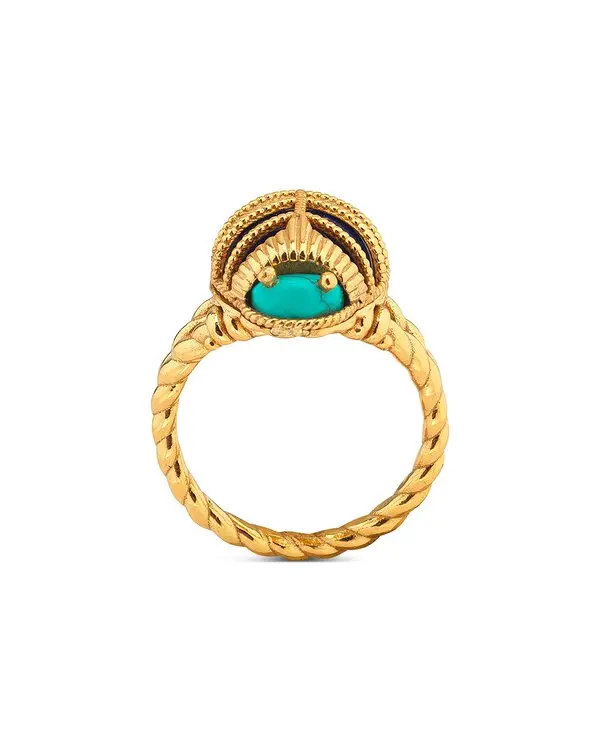 CAPUCINE DE WULF Scarab Petite Ring - Amethyst/turquoise