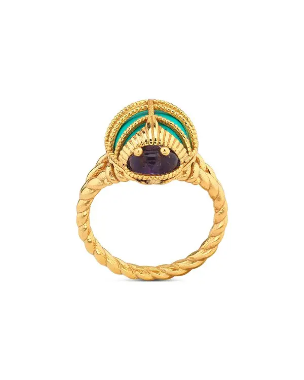 CAPUCINE DE WULF Scarab Petite Ring - Gold/turquoise