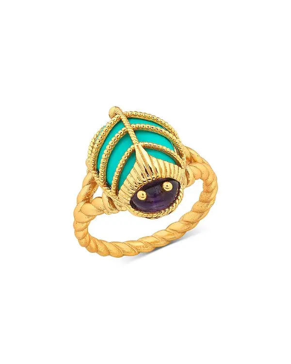 CAPUCINE DE WULF Scarab Petite Ring - Turquoise