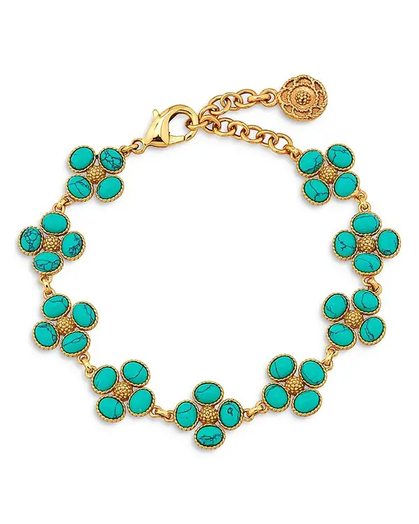 CAPUCINE DE WULF Berry Clover Mother Of Pearl Link Bracelet - Turquoise