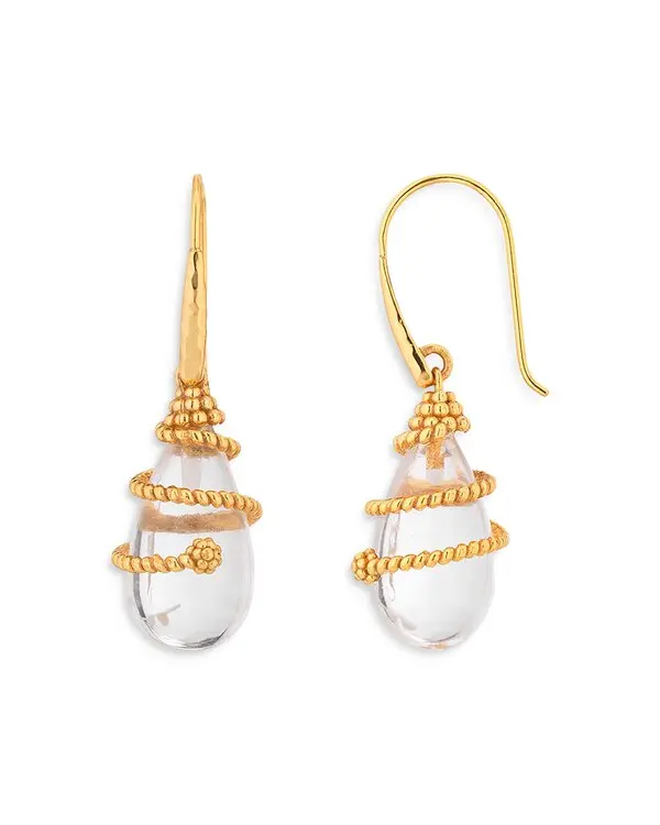 CAPUCINE DE WULF Lily Wrapped Quartz Drop Earrings
