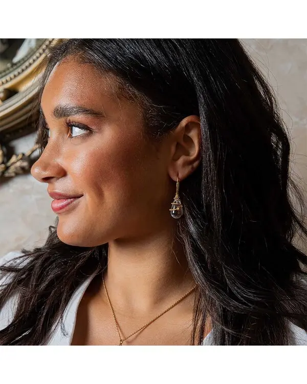 CAPUCINE DE WULF Lily Wrapped Quartz Drop Earrings
