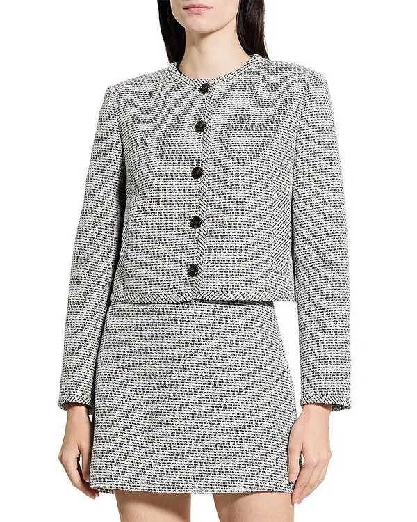Theory Striped Tweed Jacket