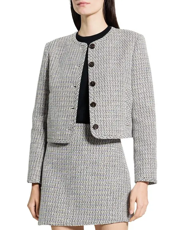 Theory Striped Tweed Jacket
