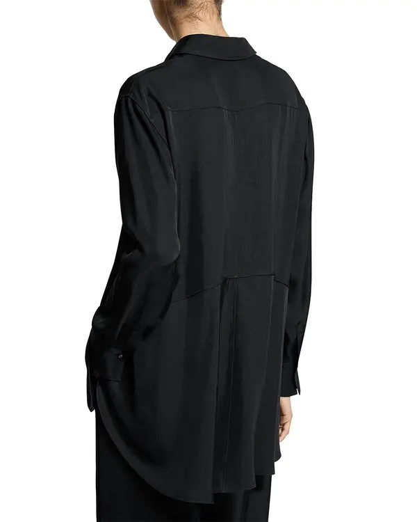 Theory High-low Flounce Shirt - Black