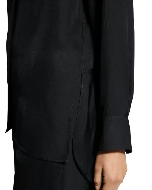 Theory High-low Flounce Shirt - Black