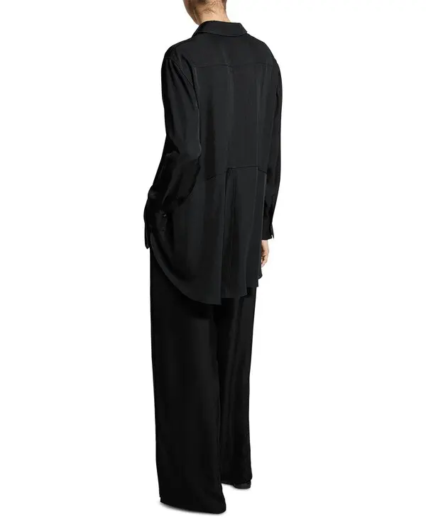 Theory High-low Flounce Shirt - Black