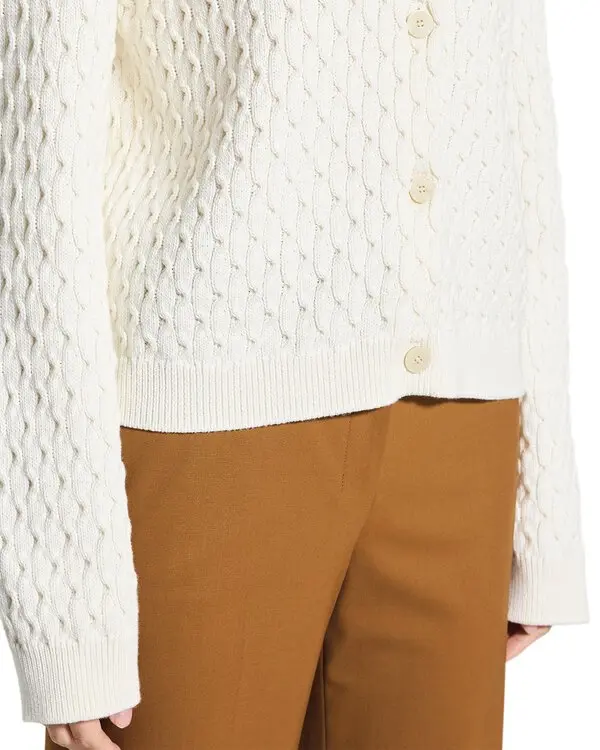 Theory Textured Crewneck Cardigan - Ivory