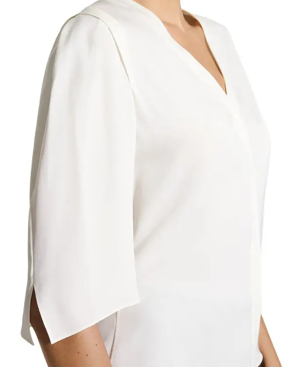 Theory Round Sleeved Silk Top