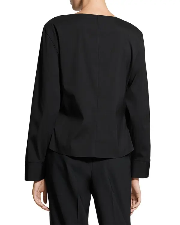 Theory Open Sleeved Boat Neck Top