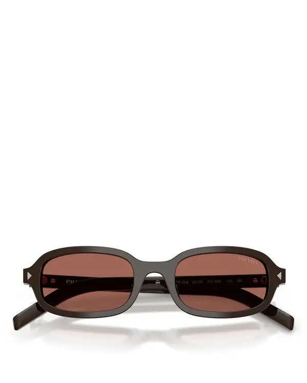 Prada Oval Sunglasses, 50mm - Brown