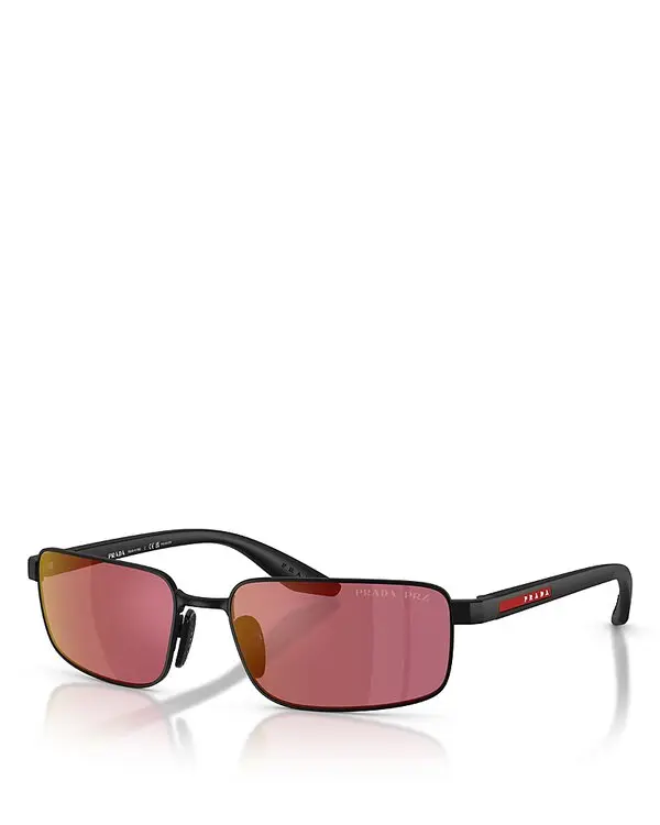 Prada Sport Linea Rossa Rectangular Sunglasses, 59mm - Matte Black
