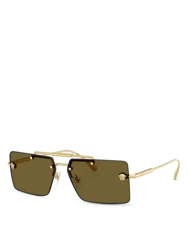 Versace Rectangular Sunglasses, 60mm