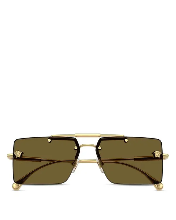 Versace Rectangular Sunglasses, 60mm