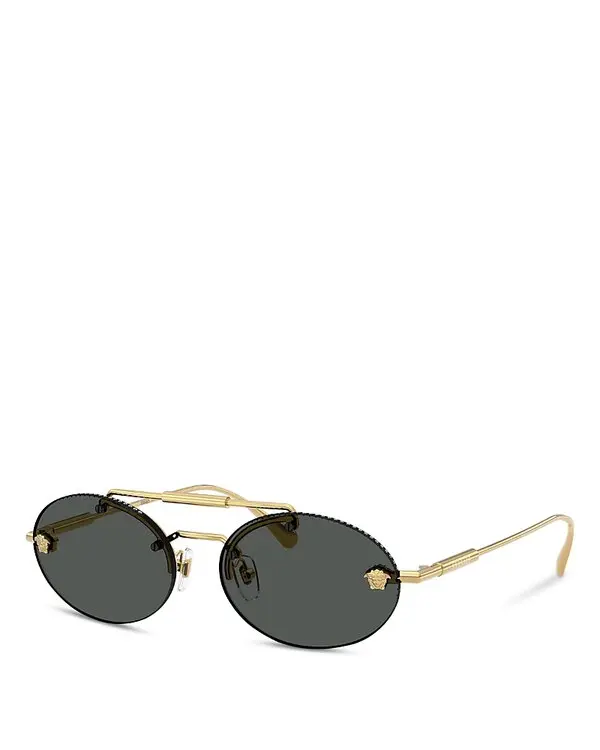 Versace Oval Sunglasses, 56mm - Pale Gold