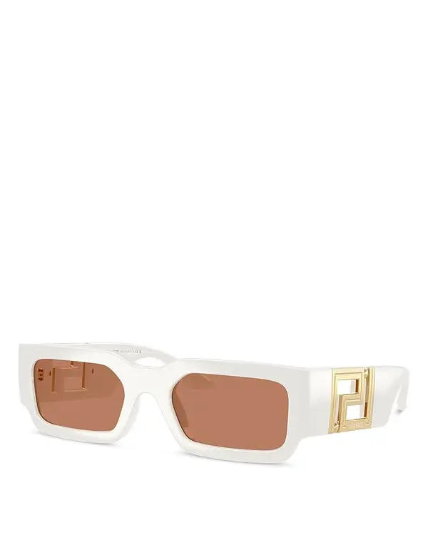 Versace Rectangular Sunglasses, 54mm - Talc