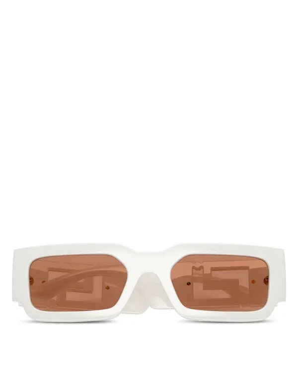 Versace Rectangular Sunglasses, 54mm - Talc