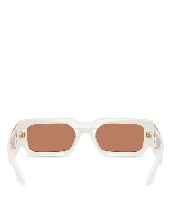 Versace Rectangular Sunglasses, 54mm - Talc