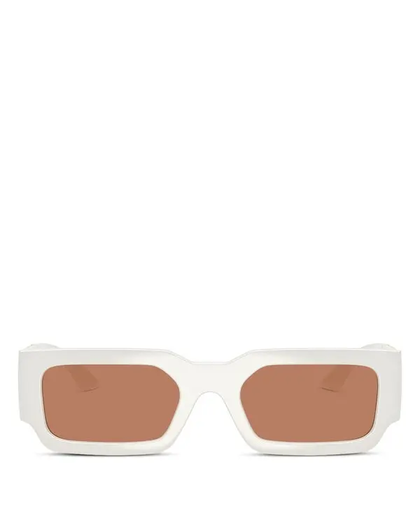 Versace Rectangular Sunglasses, 54mm - Talc