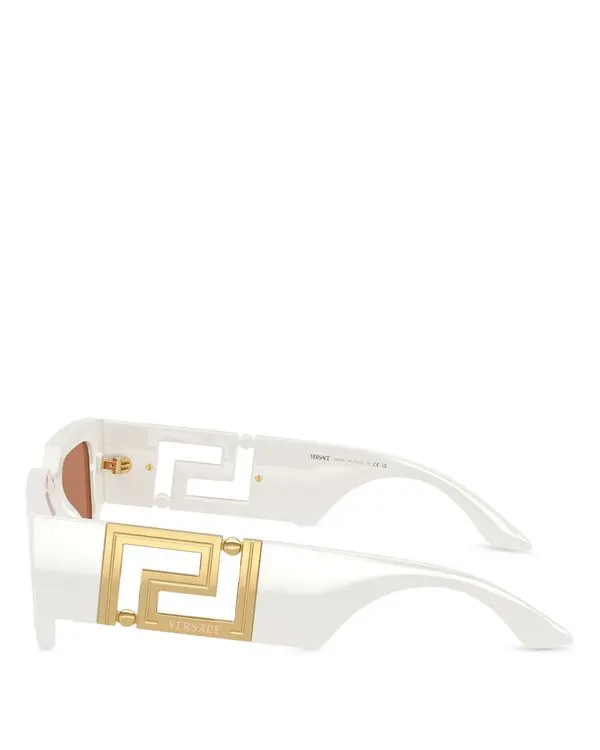 Versace Rectangular Sunglasses, 54mm - Talc