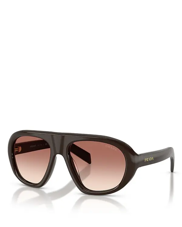 Prada Pr Aviator Sunglasses, 56mm - Brown