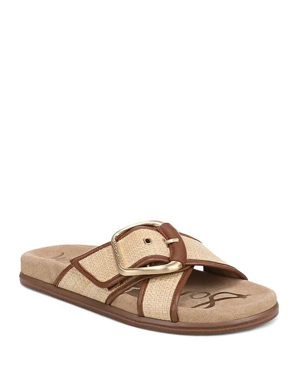 Sam Edelman Darla Crisscross Slides - Bleached Beechwood