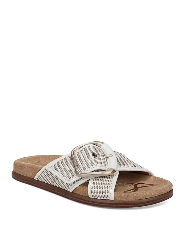 Sam Edelman Darla Crisscross Slides - Ivory Taupe