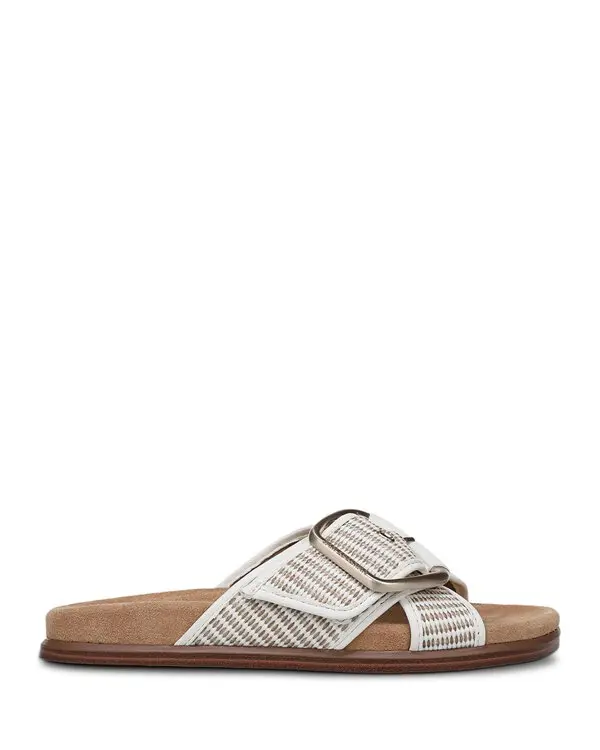Sam Edelman Darla Crisscross Slides - Ivory Taupe