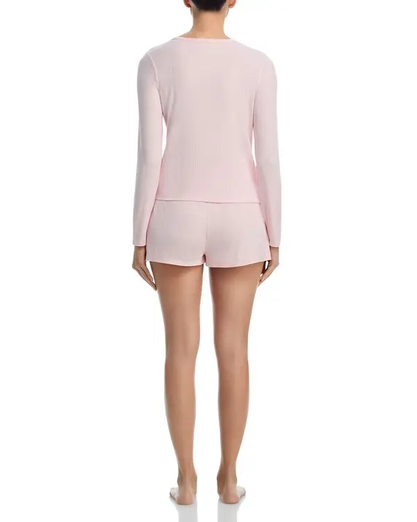 Honeydew Intimates Blissful Long Sleeve Henley Shortie Pajama Set
