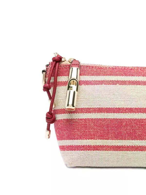 Furla Striped Shoulder Bag With Padlock Detail - Red