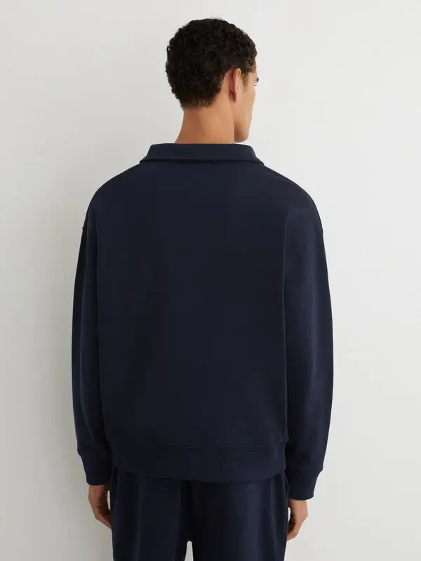 REISS Avi Monogram Relaxed Half-zip Sweatshirt