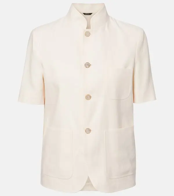 Loro Piana Linen And Wool Shirt - White