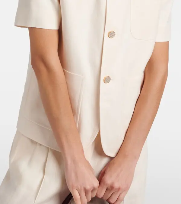 Loro Piana Linen And Wool Shirt - White