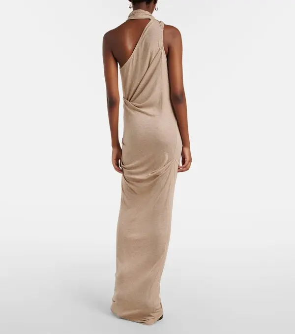 ENTIRE STUDIOS Draped One-shoulder Jersey Maxi Dress