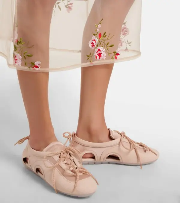 Simone Rocha Cutout Suede Sneakers