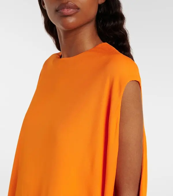 TOM FORD Asymmetric Draped Crêpe Jersey Top - Orange
