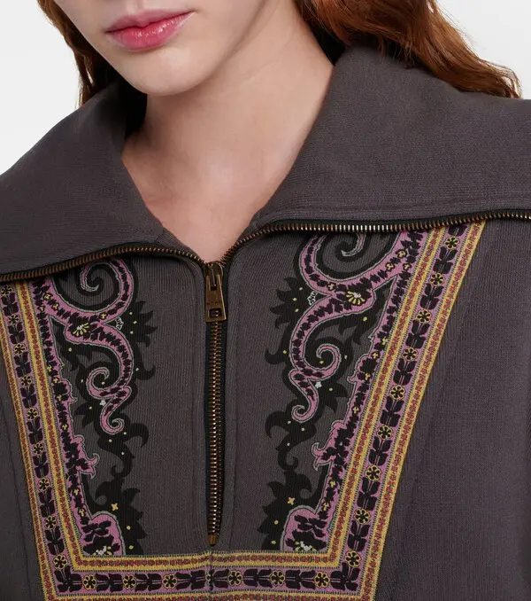 Etro Printed Cotton Half-zip Sweatshirt