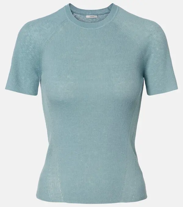 JOSEPH Belarb Ribbed-knit T-shirt - Blue