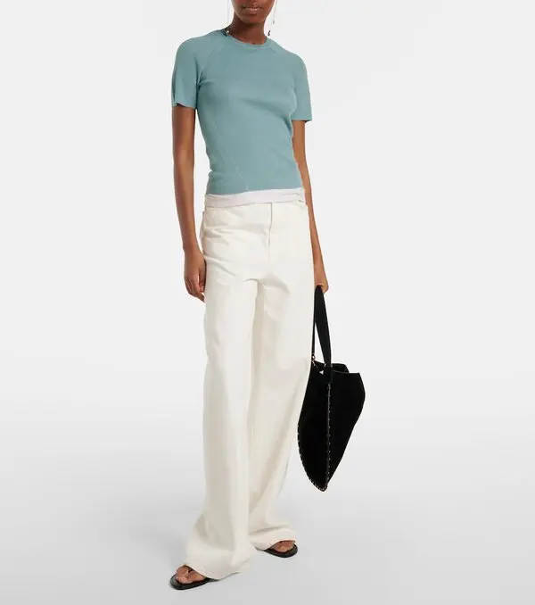 JOSEPH Belarb Ribbed-knit T-shirt - Blue