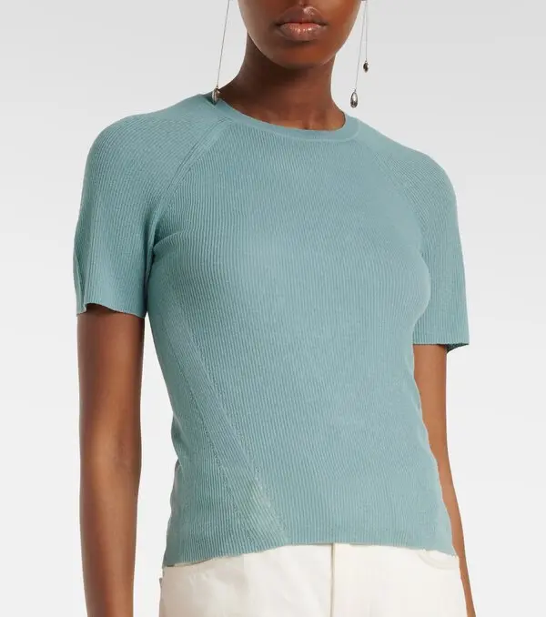 JOSEPH Belarb Ribbed-knit T-shirt - Blue