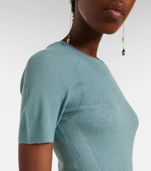 JOSEPH Belarb Ribbed-knit T-shirt - Blue