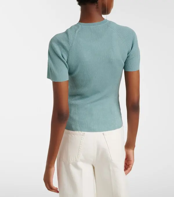 JOSEPH Belarb Ribbed-knit T-shirt - Blue