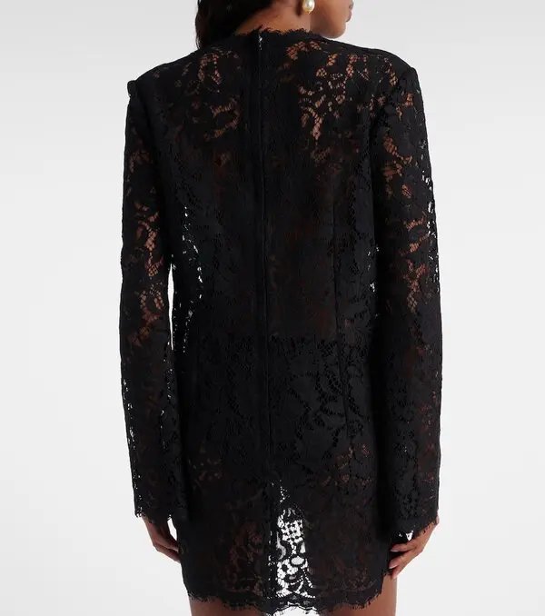 Dolce & Gabbana Floral-appliqué Lace Minidress