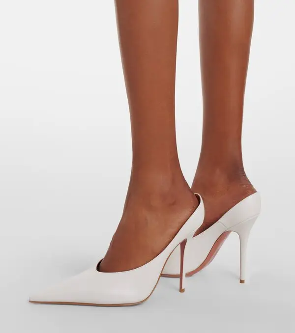 Amina Muaddi Anok Leather Pumps