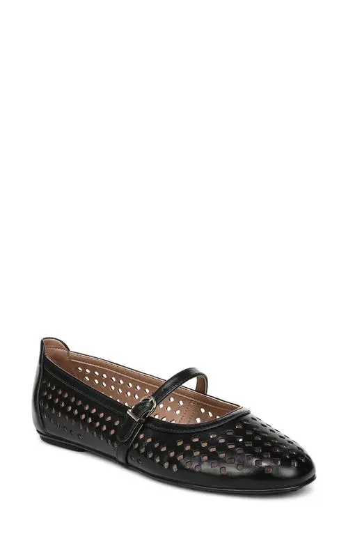 Naturalizer Aria Perforated Mary Jane Flat - Black