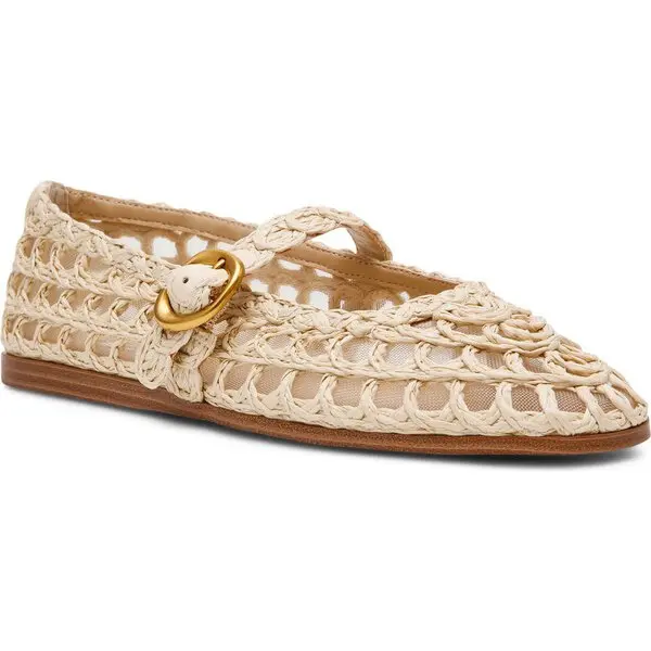 Steve Madden Melody Raffia Mary Jane Flat - Natural Raffia