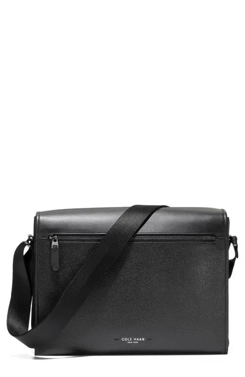 Cole Haan Leather Messenger Bag - Black