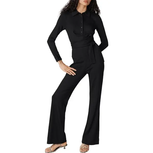 Diane Von Furstenberg Michele Wide Leg Jumpsuit - Black