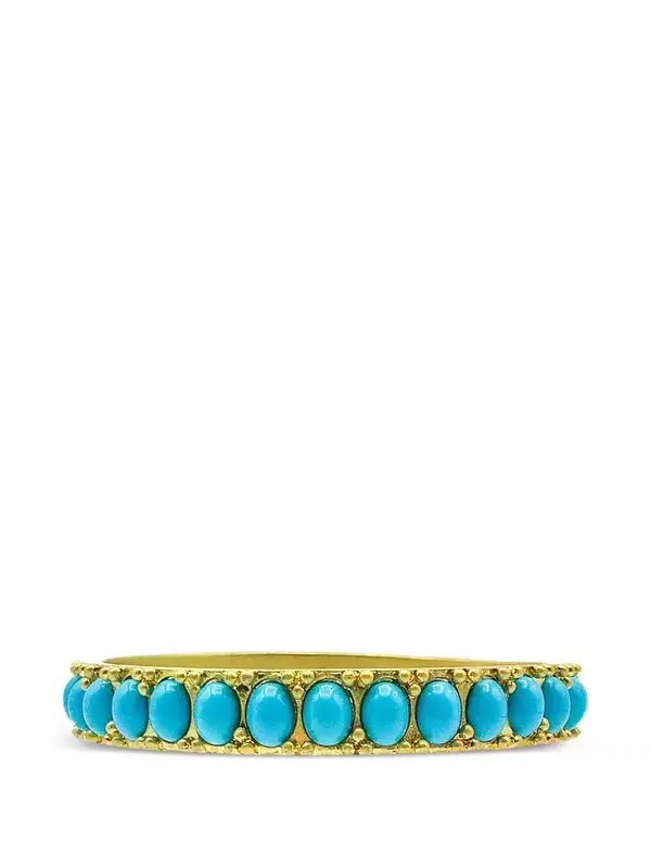 JENNIFER GIBSON JEWELLERY 1980s Turquoise Bangle - Gold