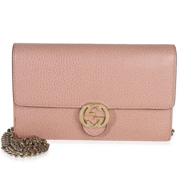 Gucci Interlocking G Wallet On Chain - Pink